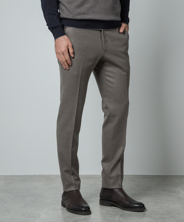 Enrico Mandelli - Boston wool and cashmere brown pants BOSTON3821 ...