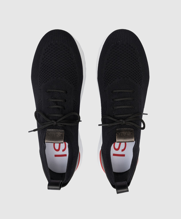 ISAIA - Black sneakers with a logo SNKMG3KNT01 - shop with Greece ...