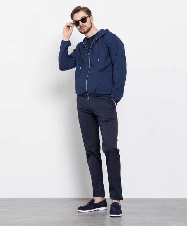 Tombolini - Navy blue wool and linen jacket SBM6EGHP - shop with ...