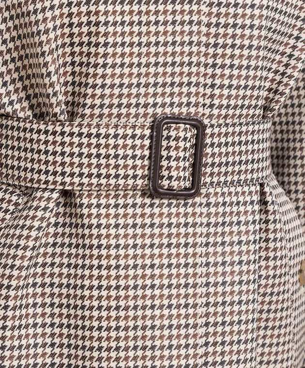 Max Mara - Pitrench brown trench coat in a houndstooth pattern PITRENCH ...