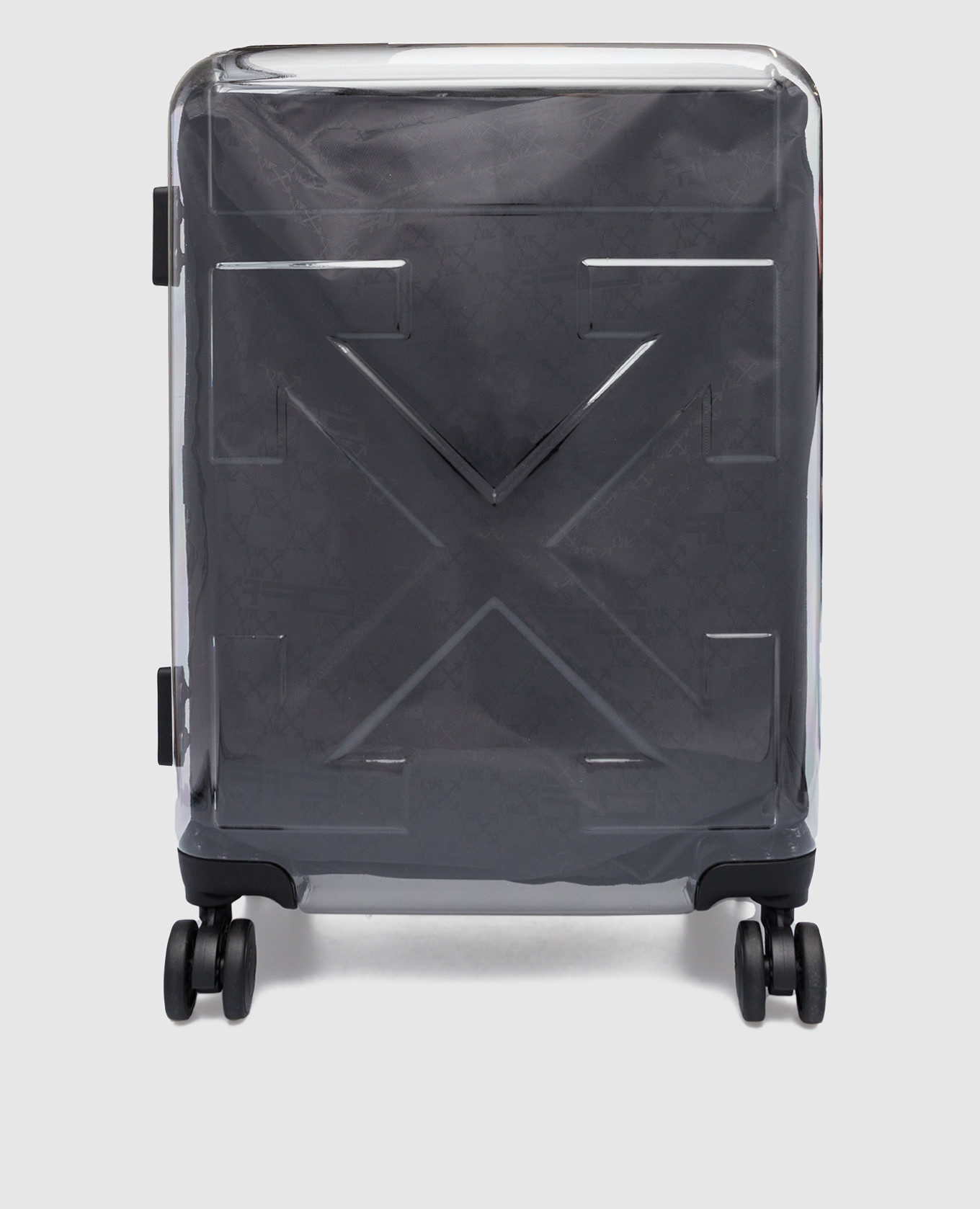 Off-White - Clear suitcase with textured Arrow logo OMTR017F22PLA001 ...