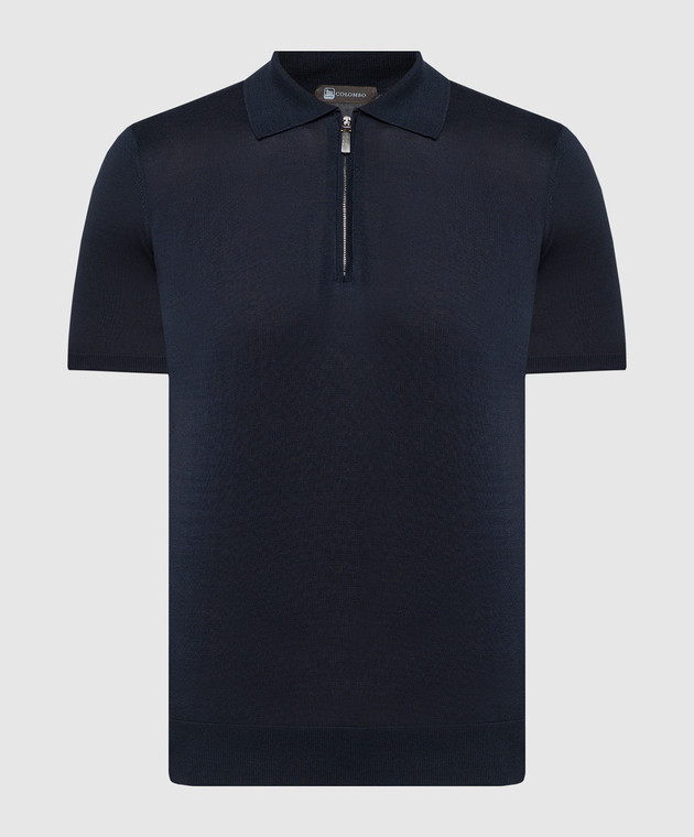 COLOMBO - Blue silk polo shirt MA003394120SE - shop with Latvia ...
