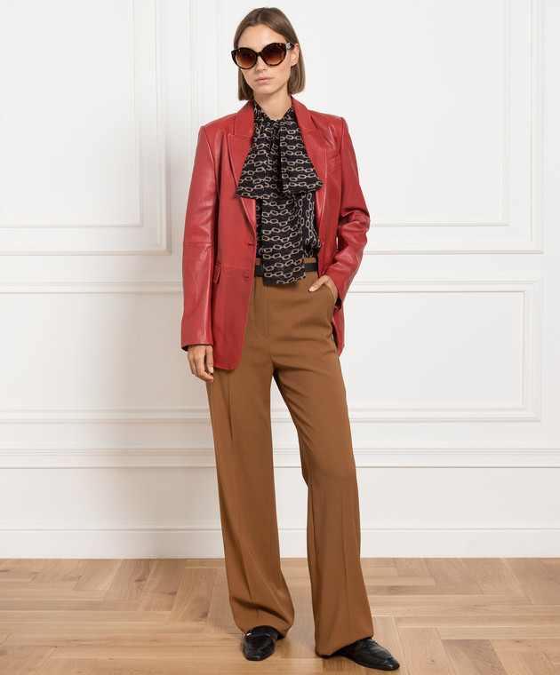 Max Mara - Red leather jacket OSCURI - shop with European delivery at ...