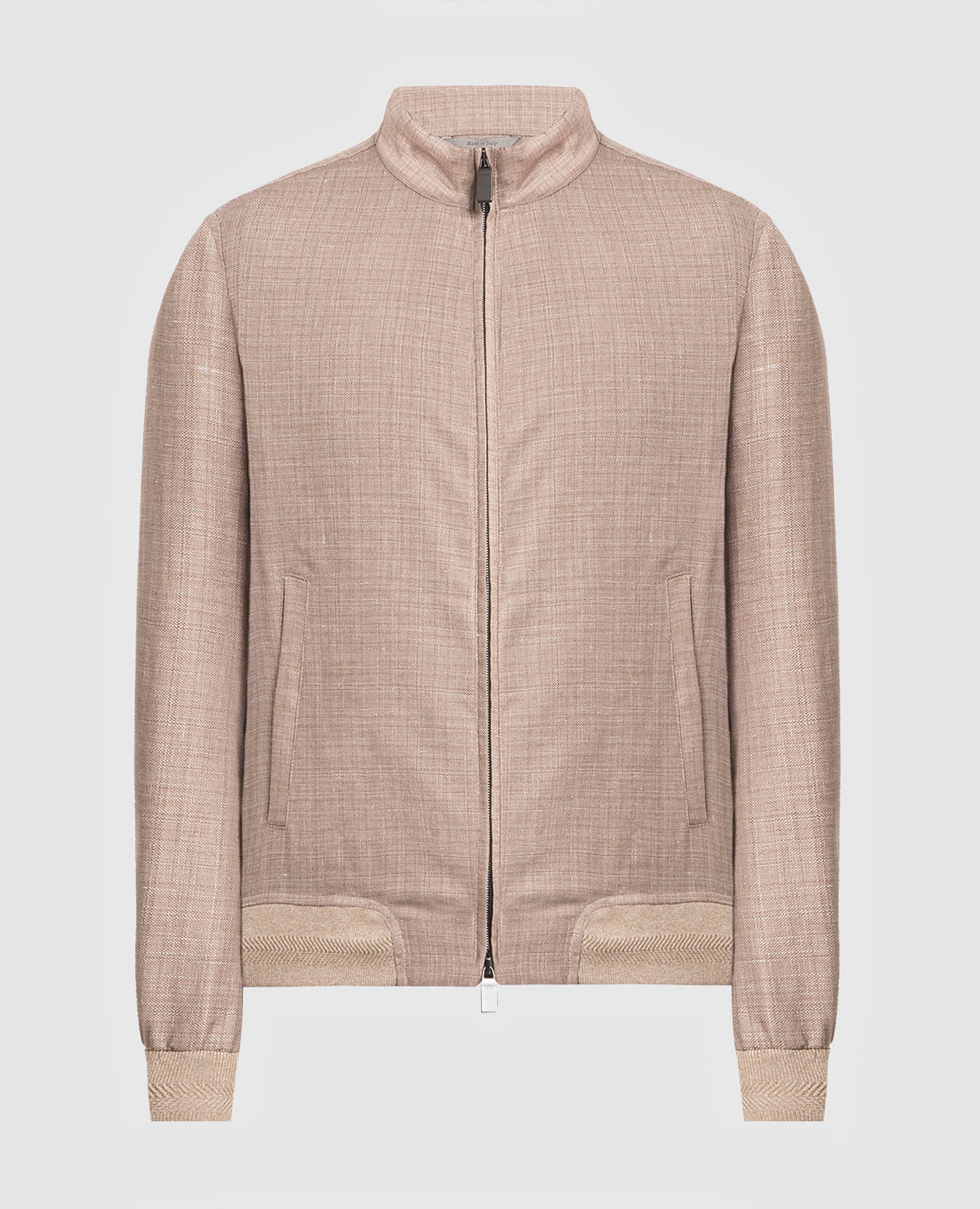 Canali - Brown jacket made of linen and wool SG02368O40811 - shop with ...