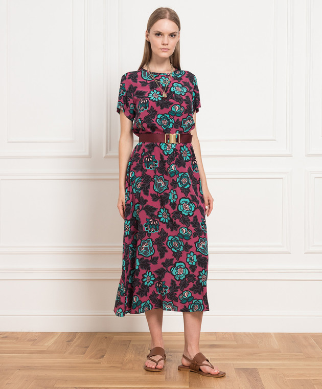 Max Mara Weekend - Sukienka z jedwabiu aralowego w kwiatowy wzór ARAL ...