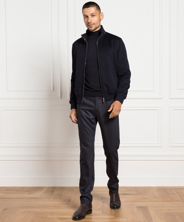 Enrico Mandelli - Blue cashmere jacket A7T7024816 - shop with Latvia ...