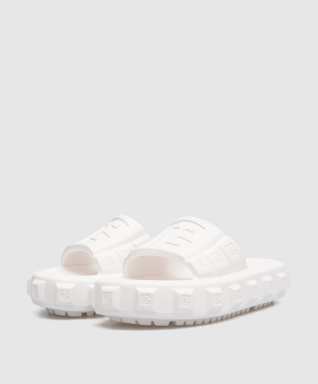 Balmain - Ari sliders in white with embossed logo AN1UL868KEVA - shop ...