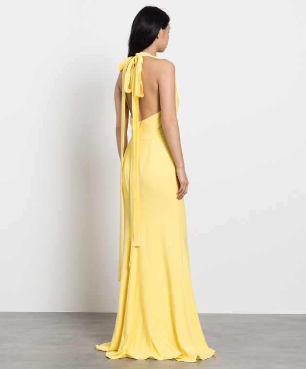 Alexander McQueen - Yellow Open Back Maxi Dress 699101QEAAA - shop with ...