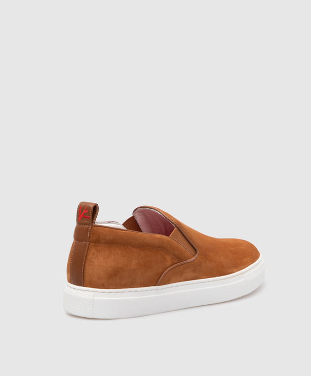 ISAIA - Red suede slip-ons SNKS12GOAT3 - buy with Malta delivery at Symbol