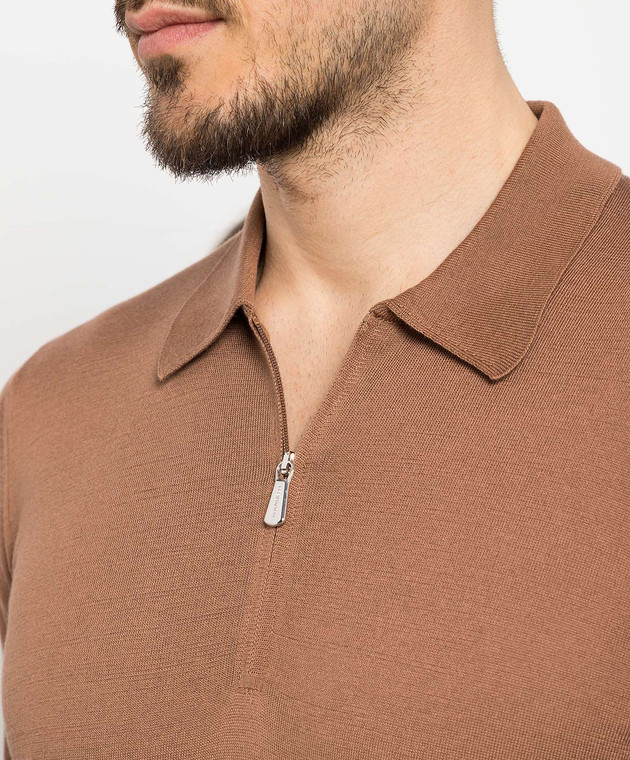Enrico Mandelli - Brown polo KEYWES5134 - shop with European delivery ...