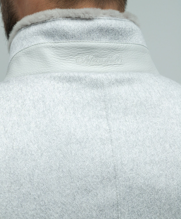 Enrico Mandelli - Gray cashmere jacket with fur A7T7074816 - shop with ...