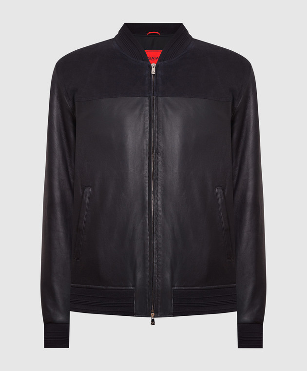 ISAIA - Black leather bomber jacket LWB109PLW52 - shop with Czech Republic delivery at Symbol
