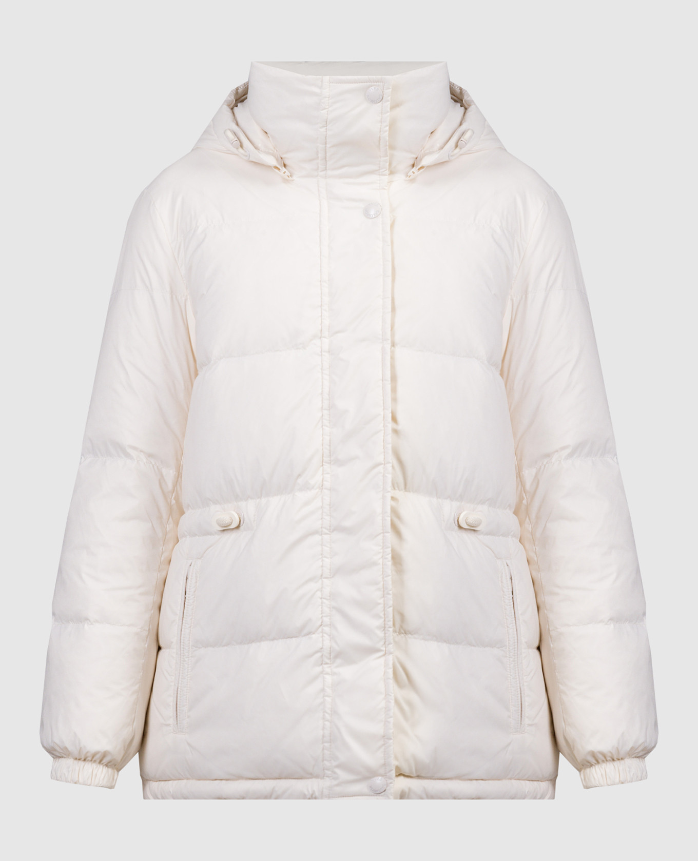 Yves Salomon Army - White two-sided down jacket with logo ...
