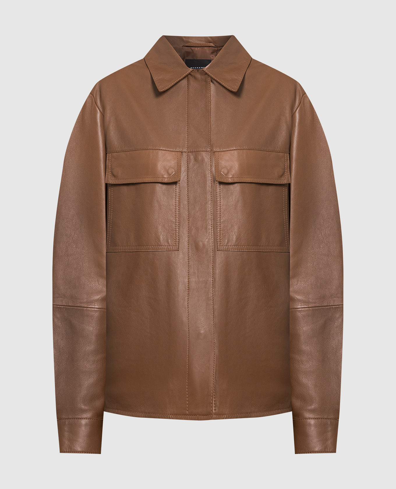 Max Mara Weekend - Brown leather jacket DCLASSE - buy with European ...