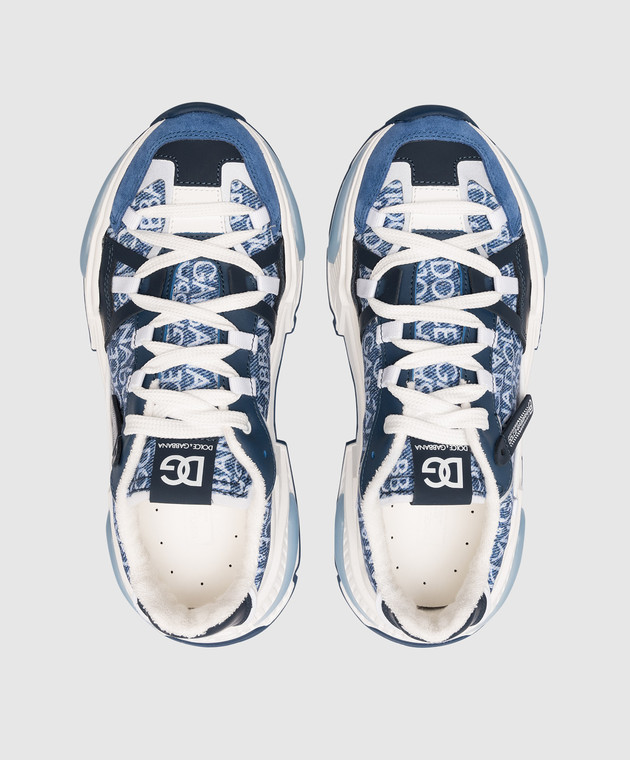 Dolce&Gabbana - Airmaster logo combo sneakers for kids in blue ...