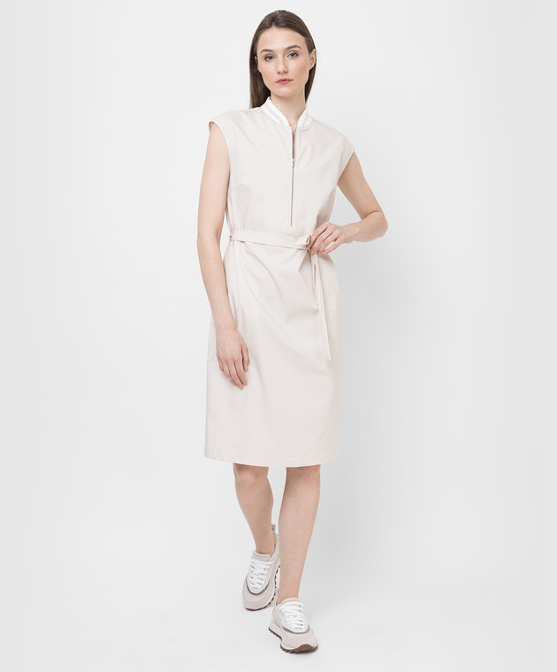Peserico - Light beige midi dress S02842A1980B - shop with Czech ...