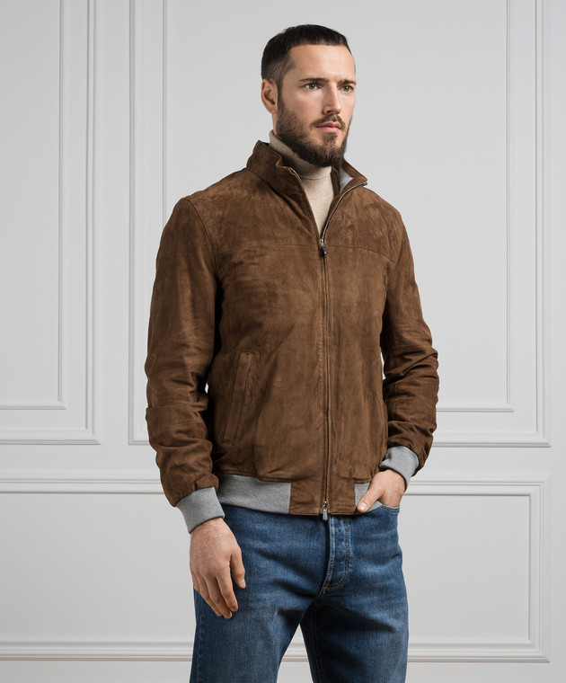 Enrico Mandelli - Brown suede jacket A8T9205917 - shop with European ...
