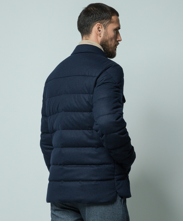 Moncler - Blue Todorka down jacket with logo 1A0008189A6J - shop with ...