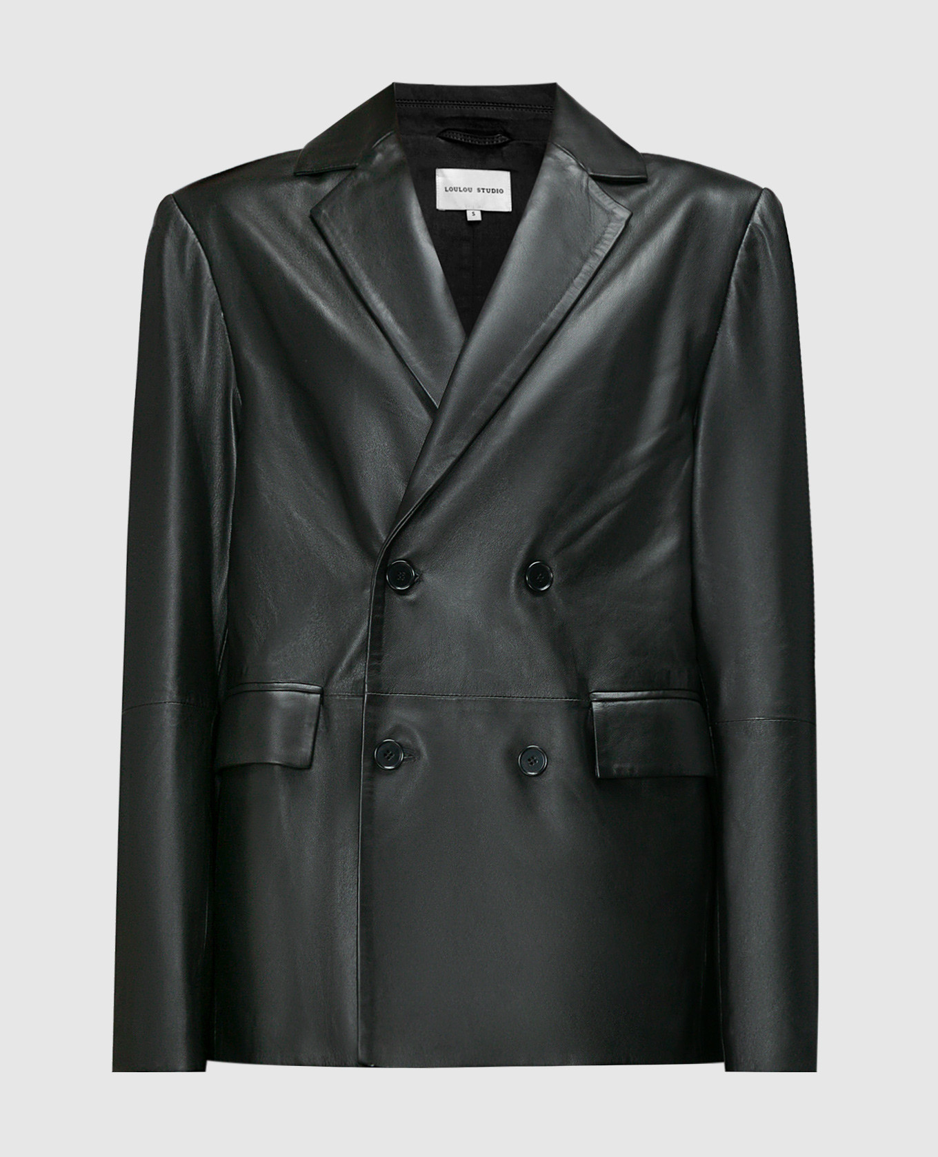 Lou Lou Studio - Black Davao Double Breasted Leather Jacket DAVAO ...