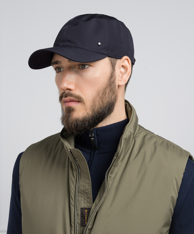 Canali - Blue cap with embossed logo YA00028H068 - shop with European ...