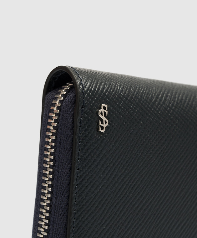 Serapian - Blue leather wallet with logo SREVOMSL703019K021 - shop with ...