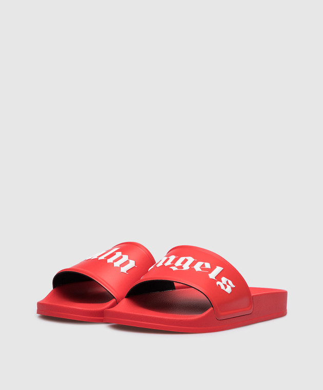 Palm Angels - Red sliders with textured logo PMIC001C99PLA001 acheter ...