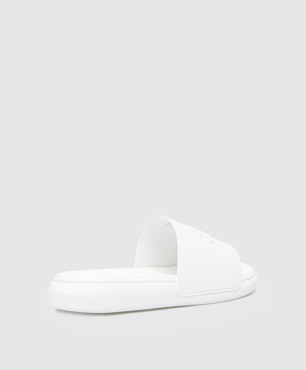 Alexander McQueen - White sliders with textured logo 666983W4QS0 - shop ...