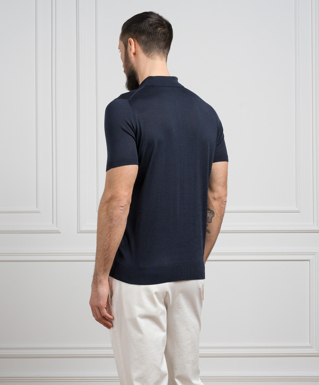 COLOMBO - Blue silk polo shirt MA003394120SE - shop with Latvia ...