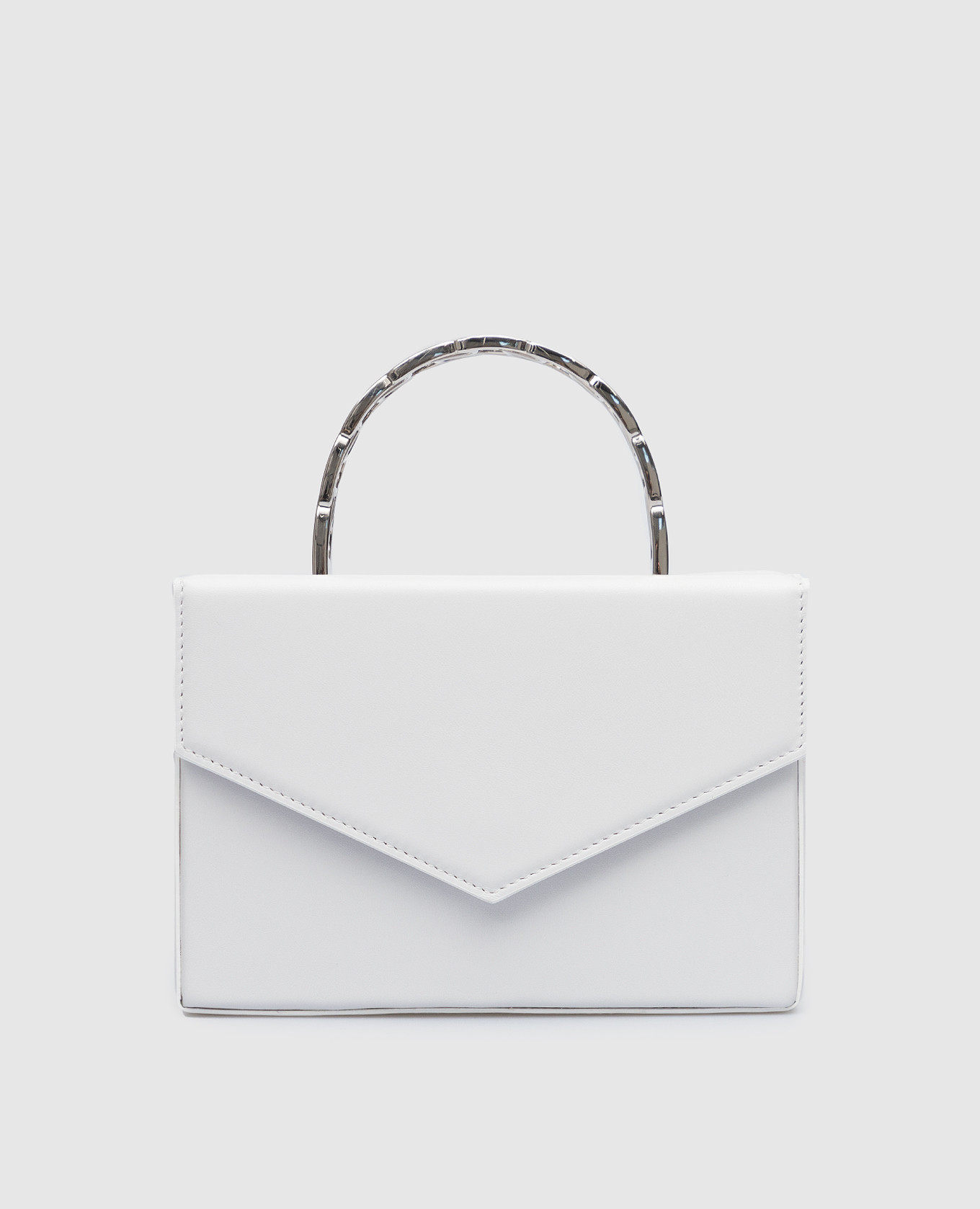 Amina Muaddi - Amini Pernille white leather envelope clutch ...
