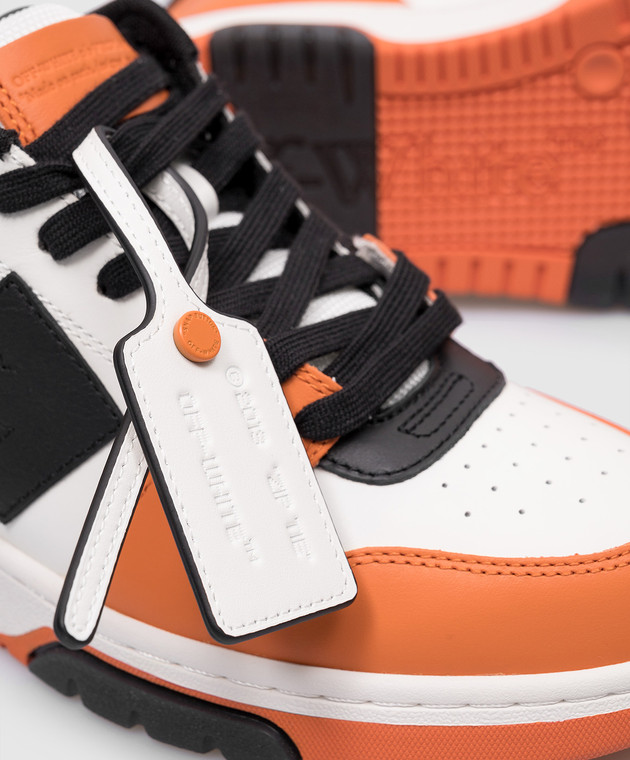 Off-White - Zapatillas Out Of Office de piel naranja con logo Arrow ...