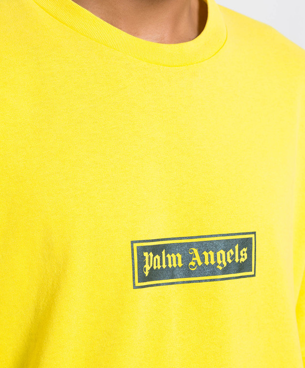 Palm Angels - Yellow T-shirt with logo print PMAA065F22JER001 - shop ...