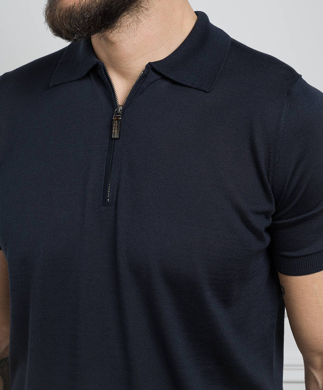 COLOMBO - Blue silk polo shirt MA003394120SE - shop with Latvia ...