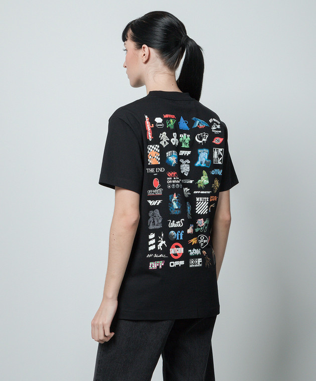 Off-White - Logic T-shirt in black with a print OMAA027G23JER012 - shop ...