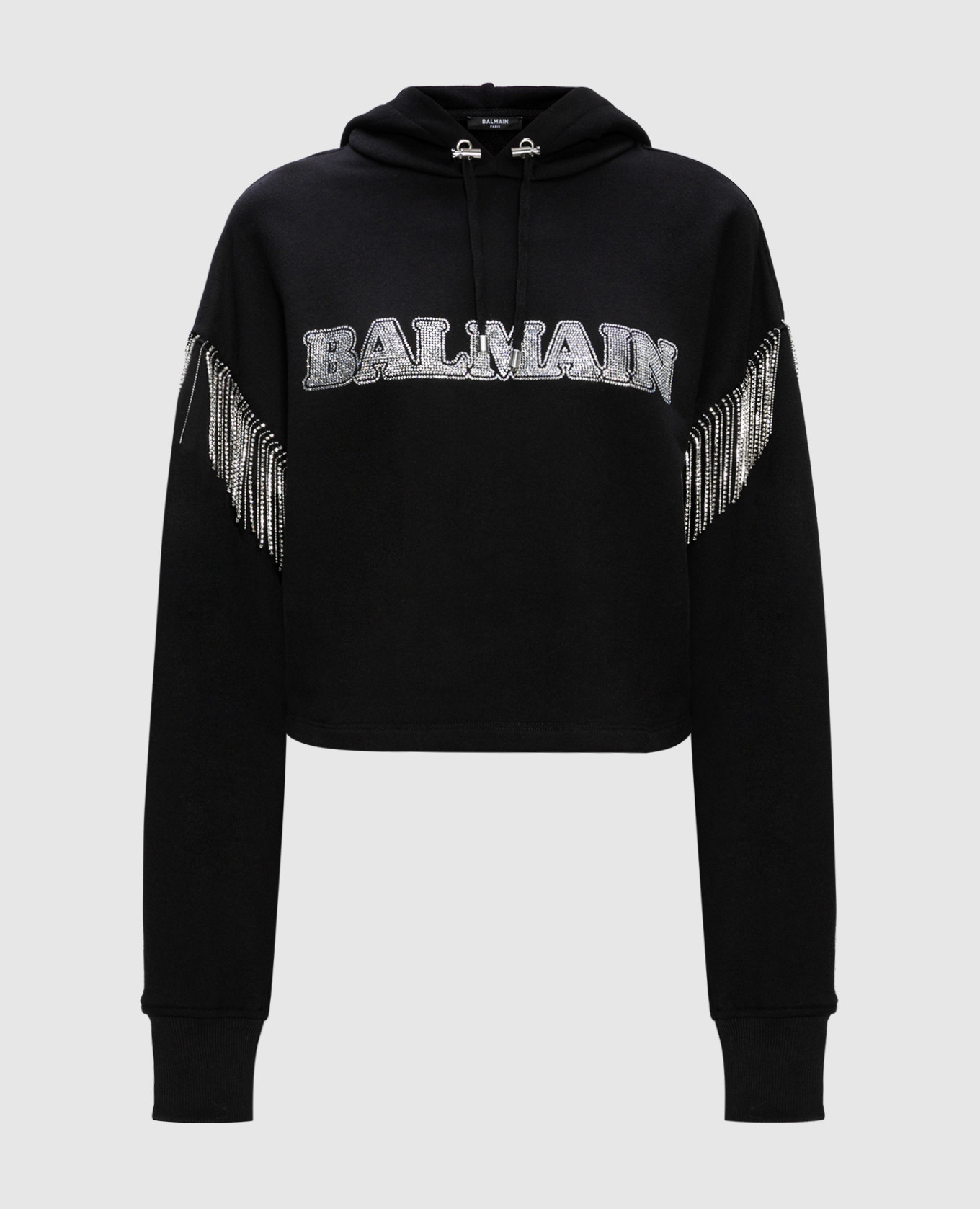 Balmain - Black hoodie with crystals BF0JP033BC54 - shop with Slovenia ...
