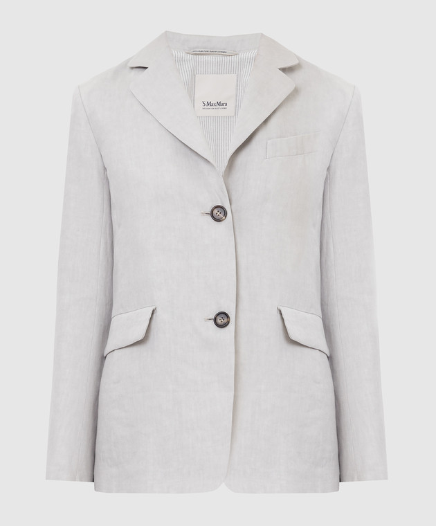 Max Mara - Mozart light gray linen jacket MOZART - shop with European ...