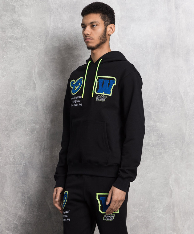 Off-White - Black hoodie with patches OMBB097S23FLE009 - shop with ...