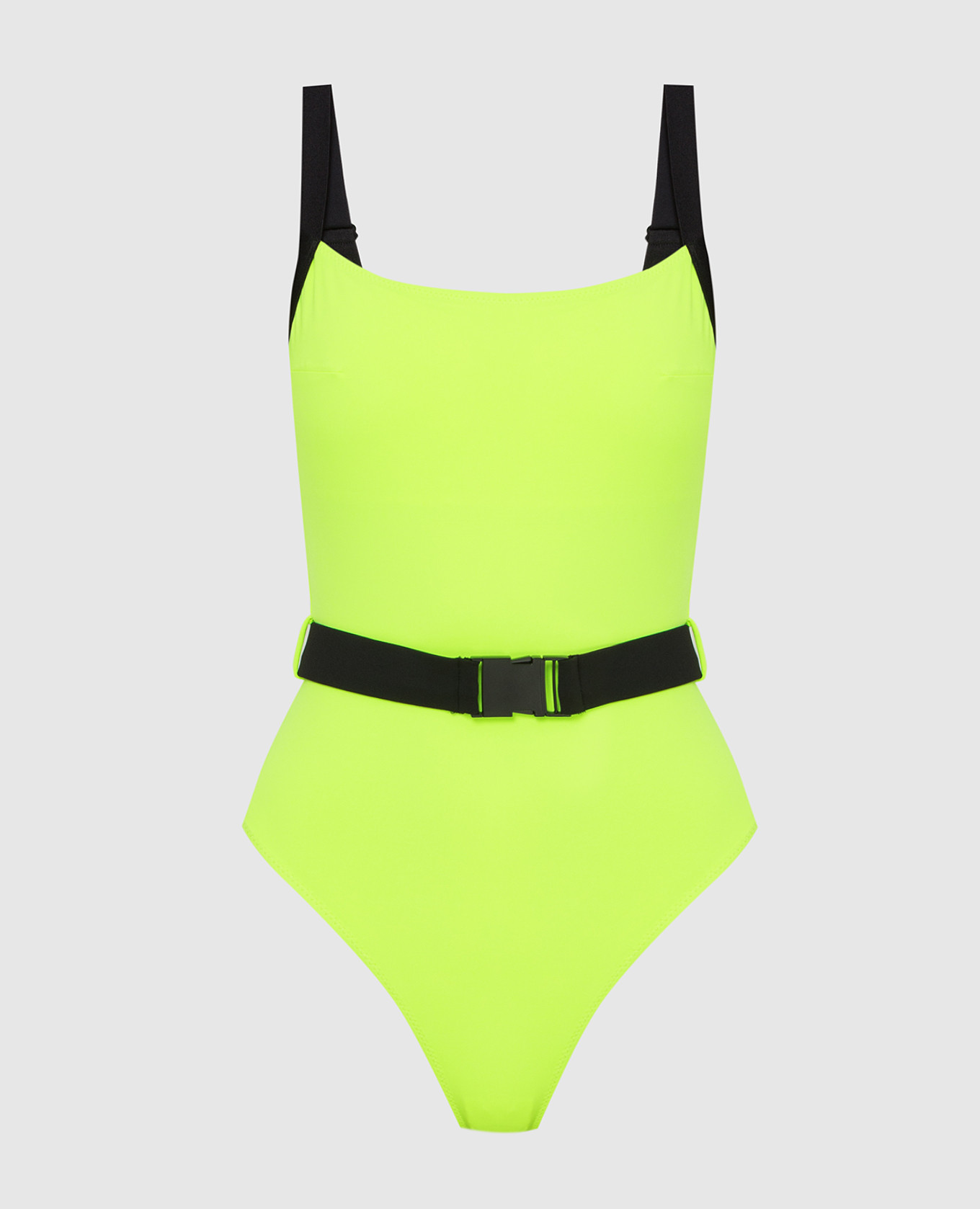 Noire Swimwear - Neon yellow swimsuit with contrast panels NSW102 ...
