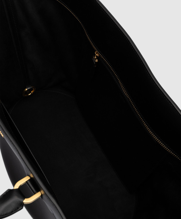 Max Mara - Vasel black leather tote bag with metal logo VASEL - shop ...