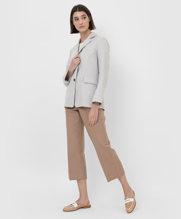 Max Mara - Mozart light gray linen jacket MOZART - shop with European ...
