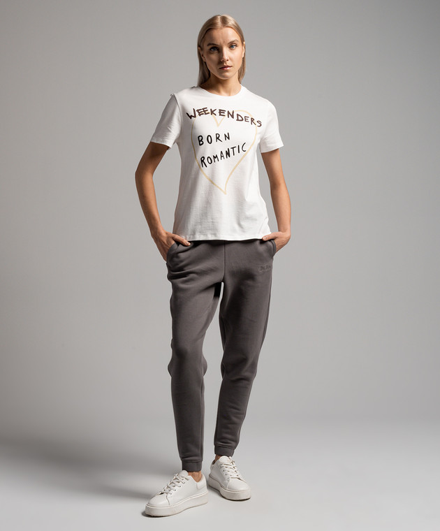Max Mara Weekend - White T-shirt NERVI with a print NERVI - shop with ...