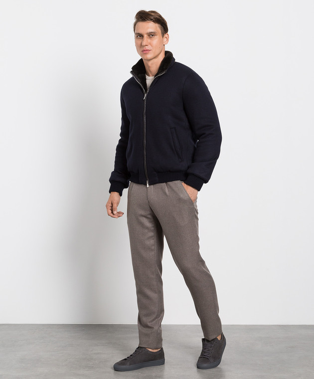 Enrico Mandelli - Navy blue cashmere jacket A5T7014412 - shop with ...