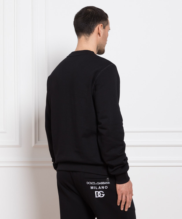 Dolce&Gabbana - Black sweatshirt with contrasting logo G9ACGZFU7DU ...