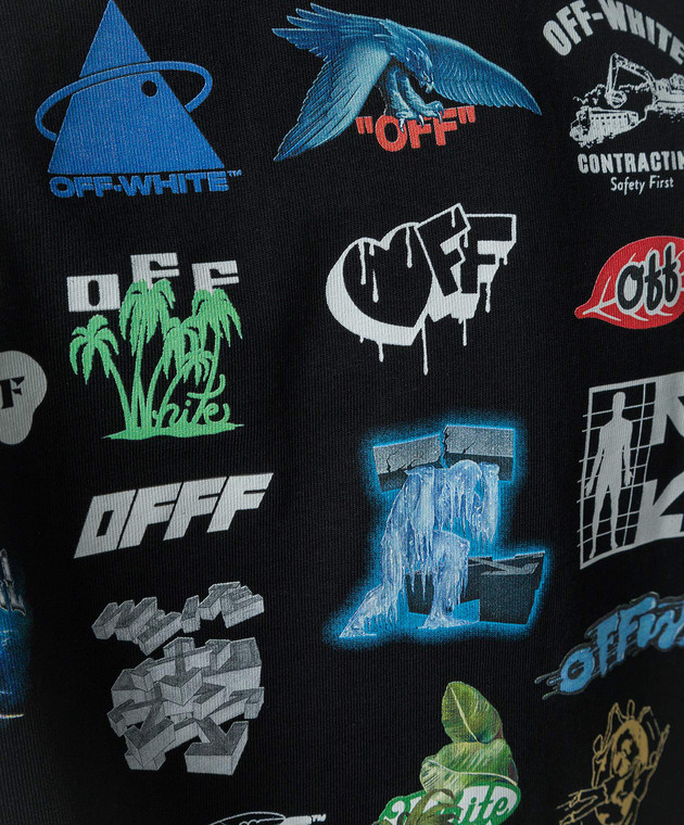 Off-White - Logic T-shirt in black with a print OMAA027G23JER012 - shop ...