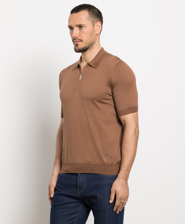 Enrico Mandelli - Brown polo KEYWES5134 - shop with European delivery ...