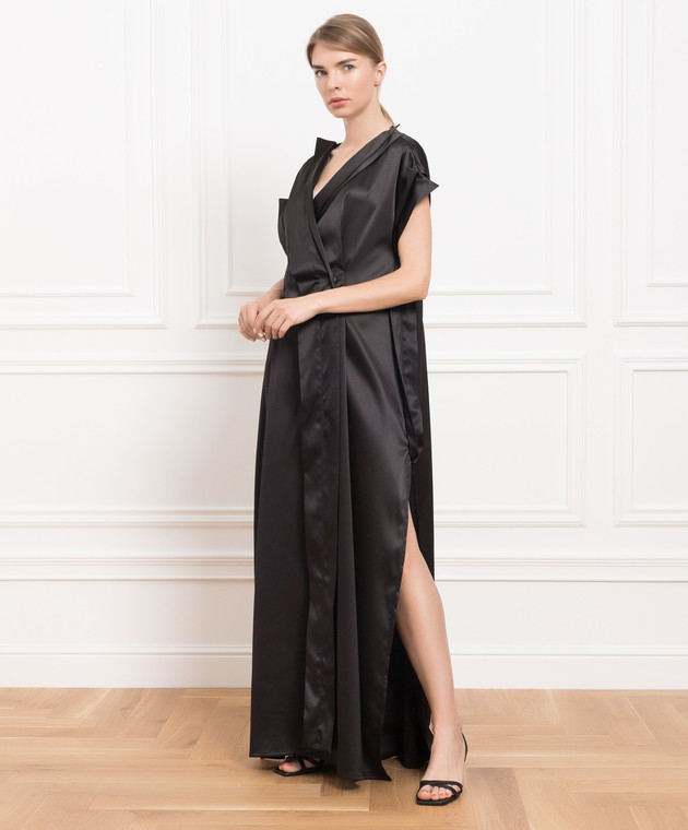 Olena Dats - Black wrap dress 1843 - shop with European delivery at Symbol