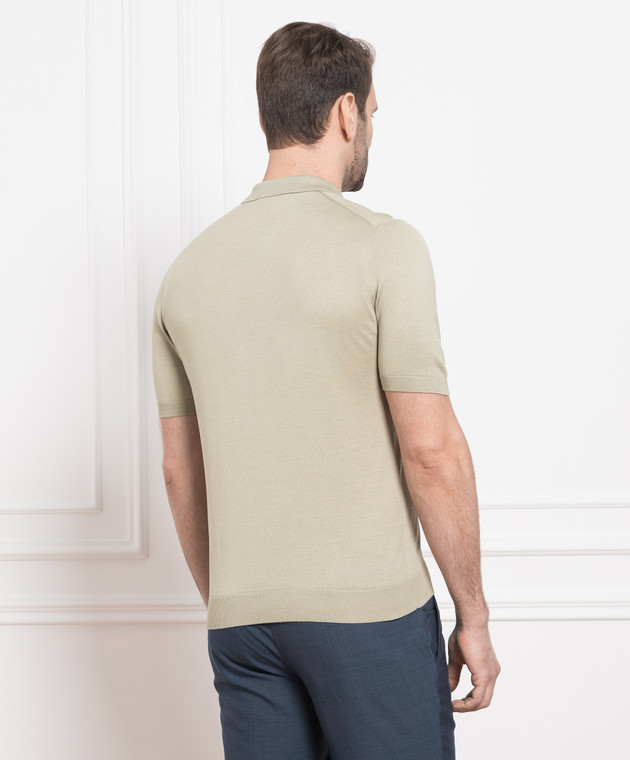 Enrico Mandelli - Green silk polo shirt ANTIGU5136 - shop with Czech ...