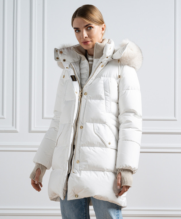 MooRER - Talassa-STP white down jacket with fox fur TALASSASTP - shop with Greece delivery at Symbol