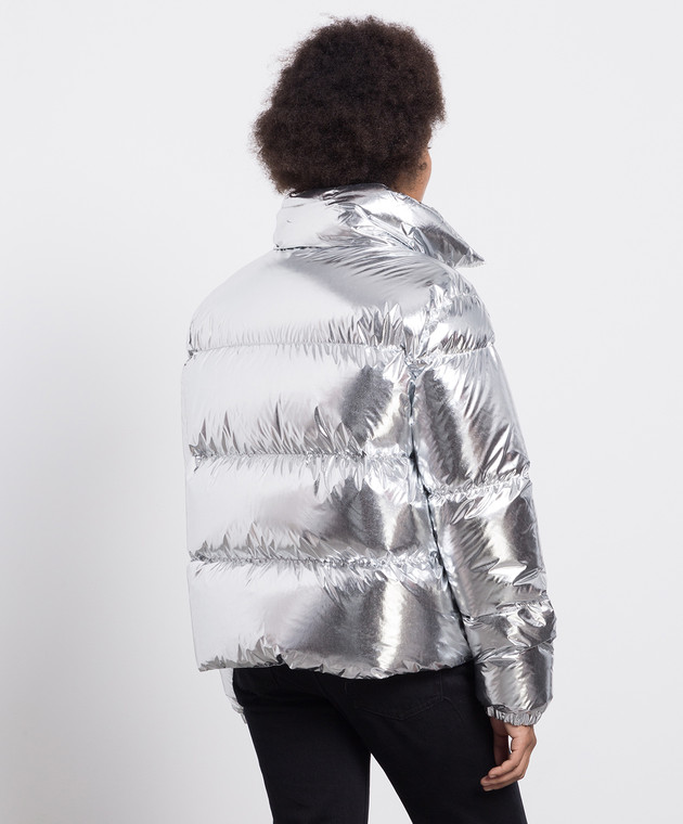 Moncler - Meuse silver logo down jacket 1A00058596WH - shop with ...