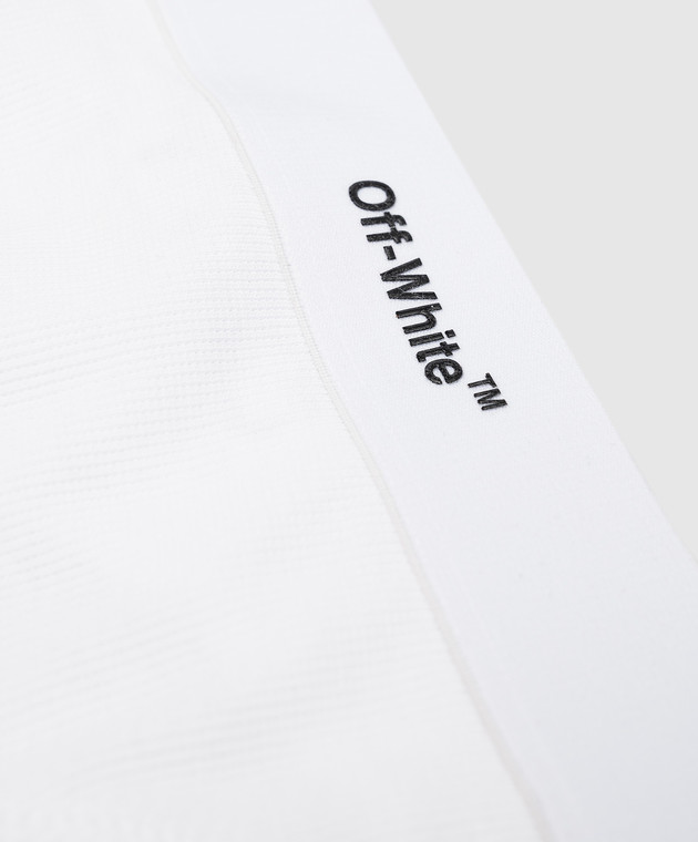 Off-White - Set of white thong panties with contrasting logo ...