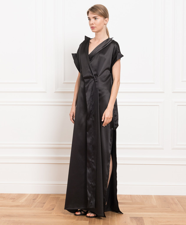 Olena Dats - Black wrap dress 1843 - shop with European delivery at Symbol